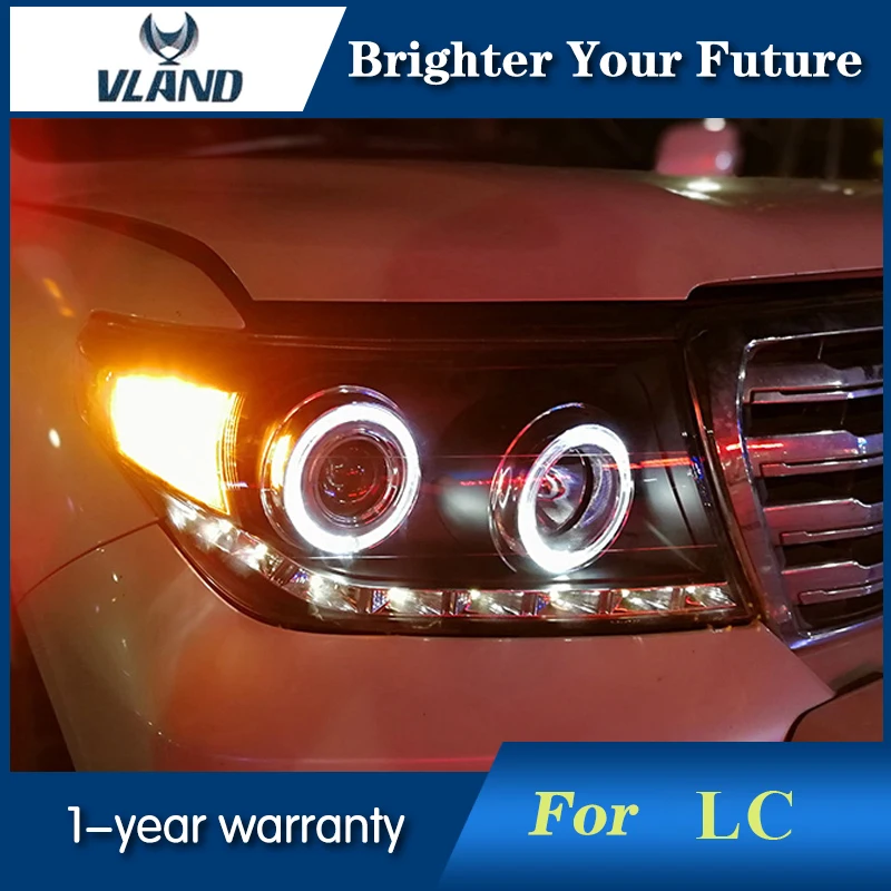 Led Angel Eye Head Light For Toyota Land Cruiser Lc200 Fj200 Headlights ...