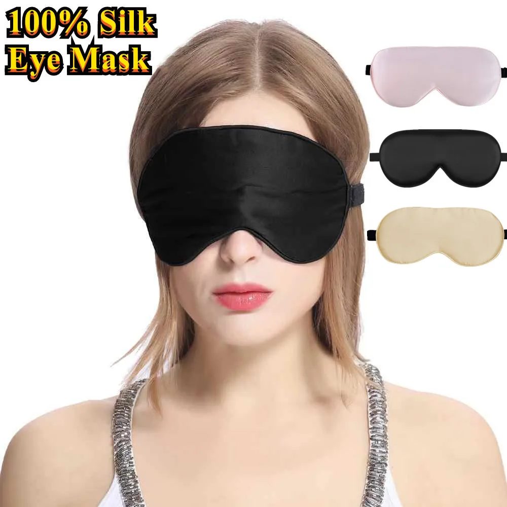 100% Natural Silk Sleeping Eye Patch Smooth Soft Eye Mask for Sleep ...