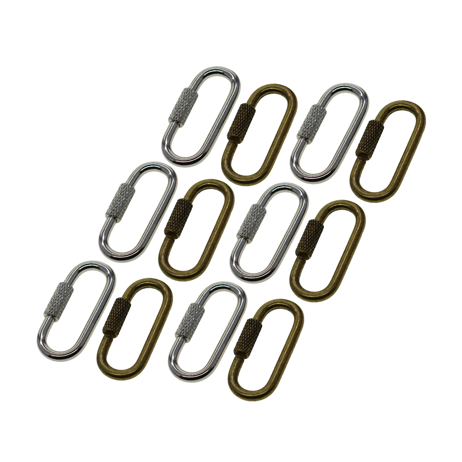 12Pcs assorted colors heavy duty steel QUICK SCREW locking Carabiner ...