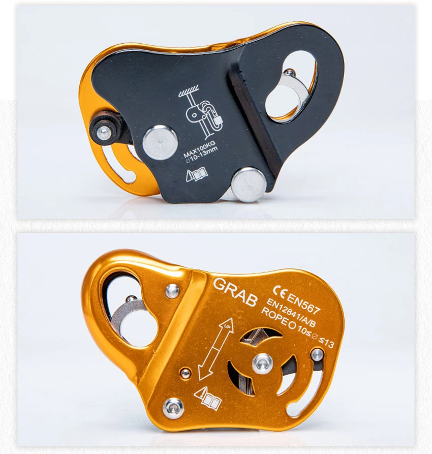 Rock Climbing Ascender Fall Arrest Protection Belay Device Self-Locking ...