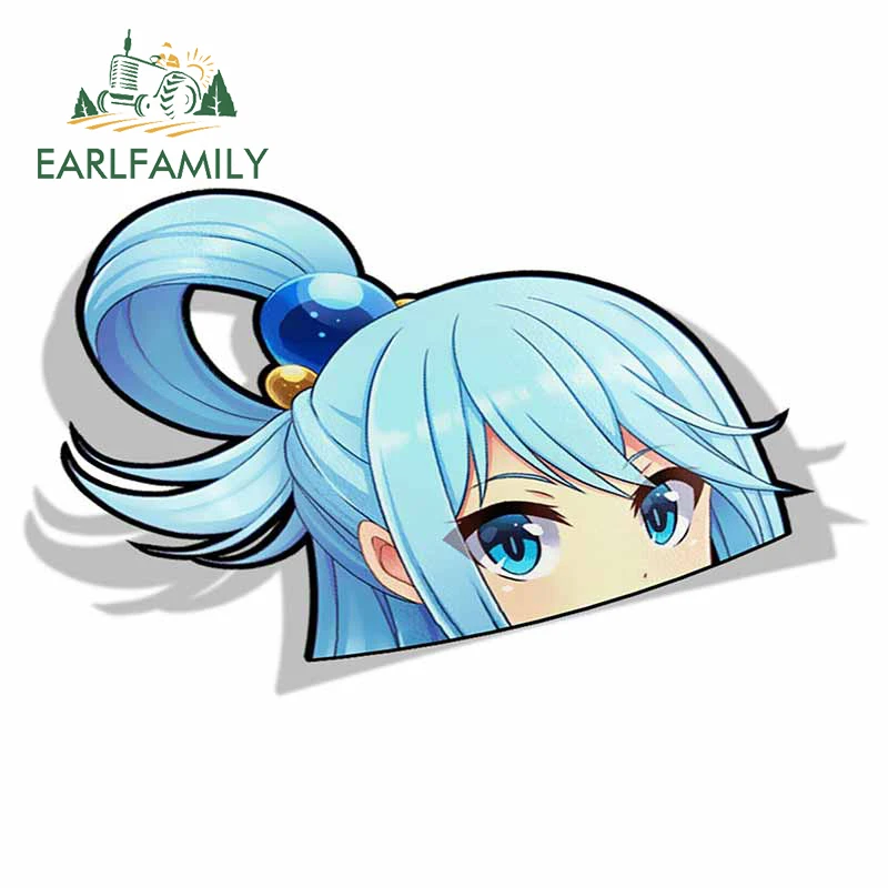 Earlfamily 13cm X 8.3cm Aqua Konosuba 002 Big Head Peek Anime Vinyl Jdm ...
