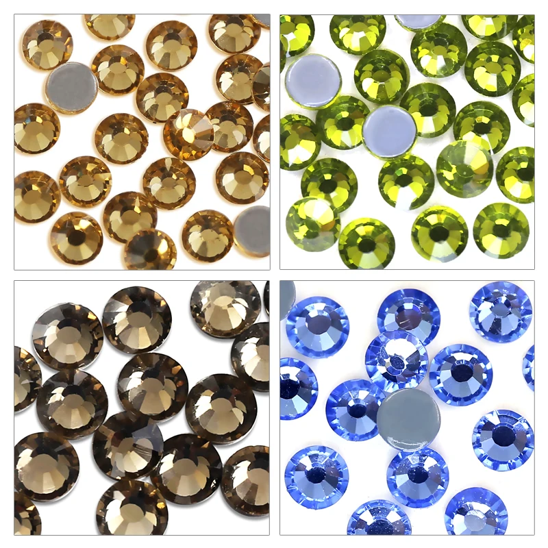 Lt-Sapphire-Topaz-Olivine-Hot-Fix-Rhinestones-SS16-SS20-Flat-Back ...