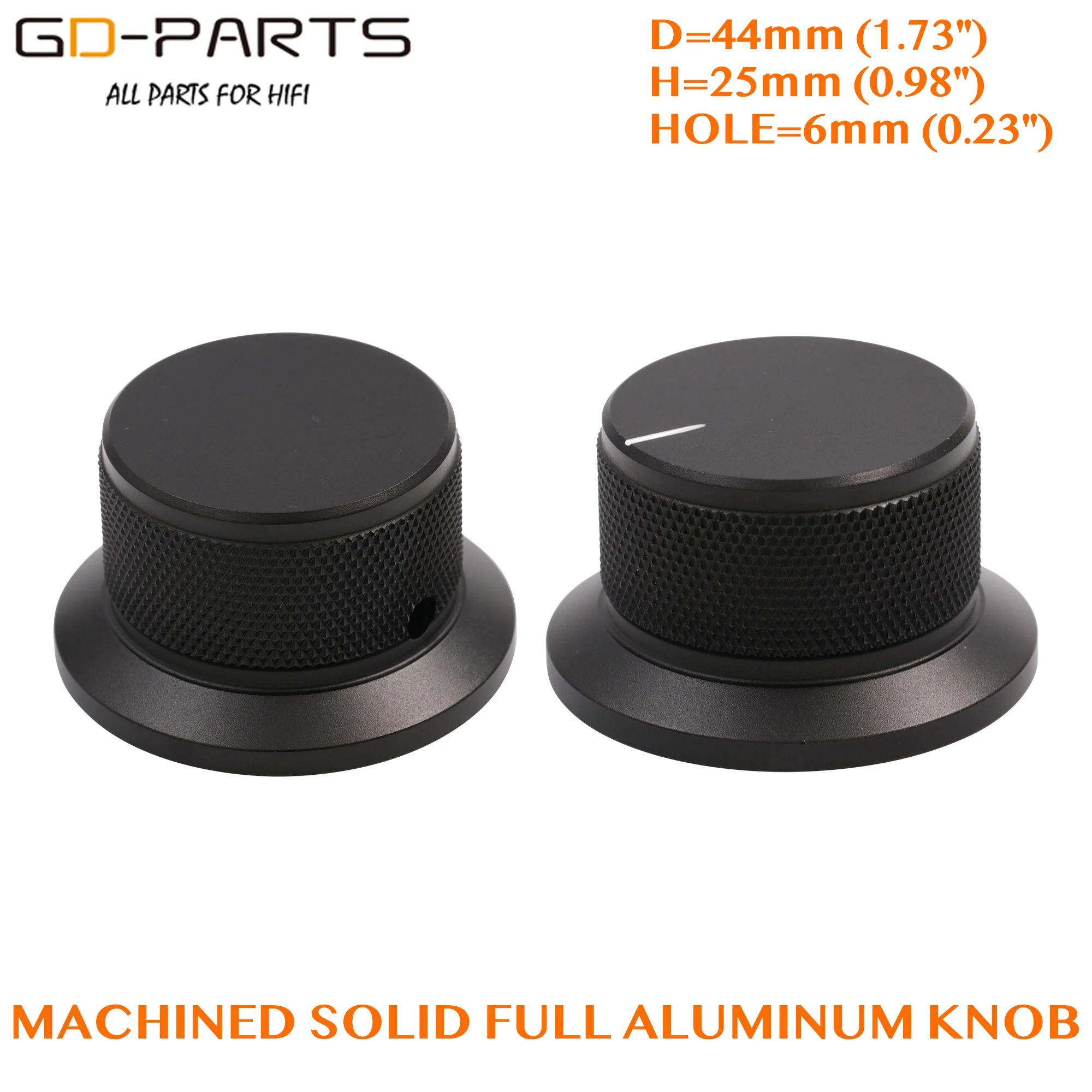 44-25mm-Solid-Aluminum-Set-Pointer-Knob-For-Hifi-Audio-CD-DVD-Turntable ...