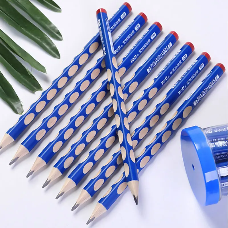 12pcs-Morning-Light-Hole-Pen-Pencil-Triangle-Grip-2B-Primary-School ...