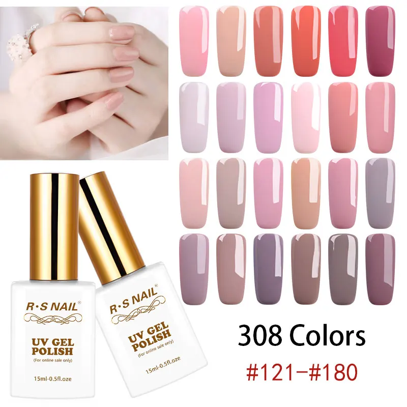 Rs Nail 15ml Uv Color Led Gel Lacquer Gel Varnish 308 Colors Nail Gel ...