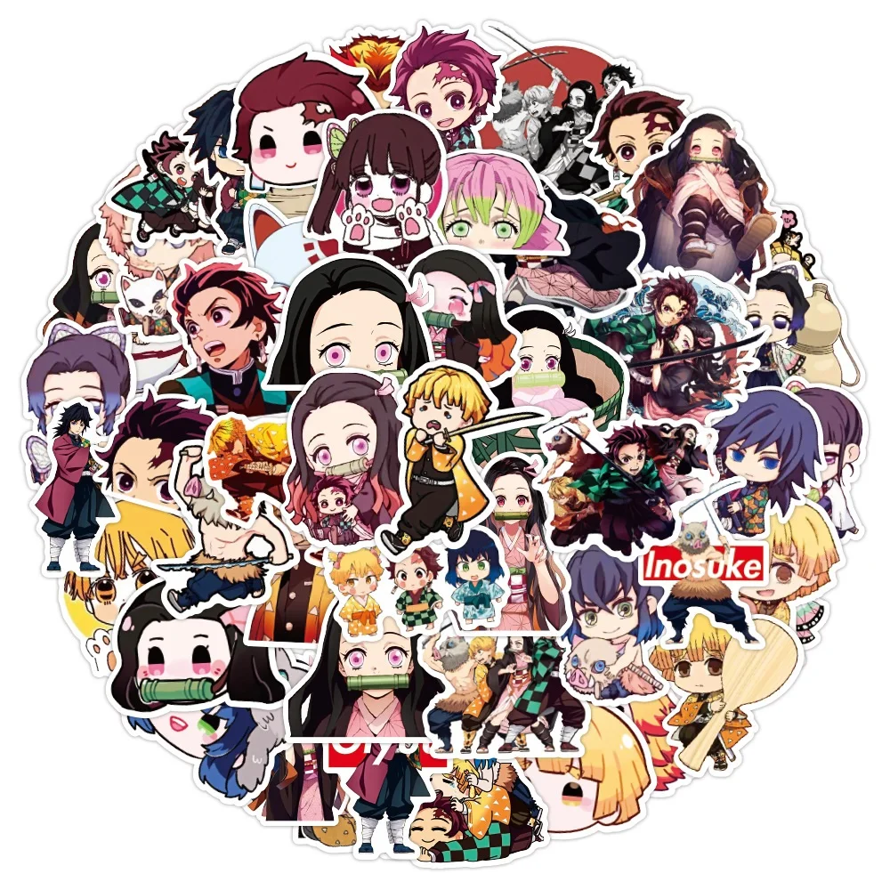 50/100 Pcs Anime Stickers Demon Slayer Kimetsu No Yaiba Cool Vinyl ...