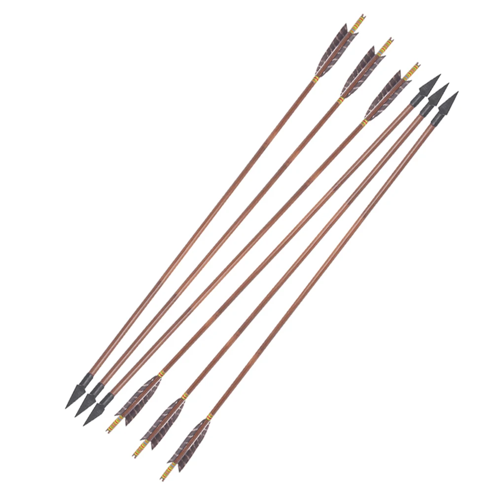 33.5 Inches Bamboo Arrows With 5 Inches Turkey Feathers Tea Bamboo ...