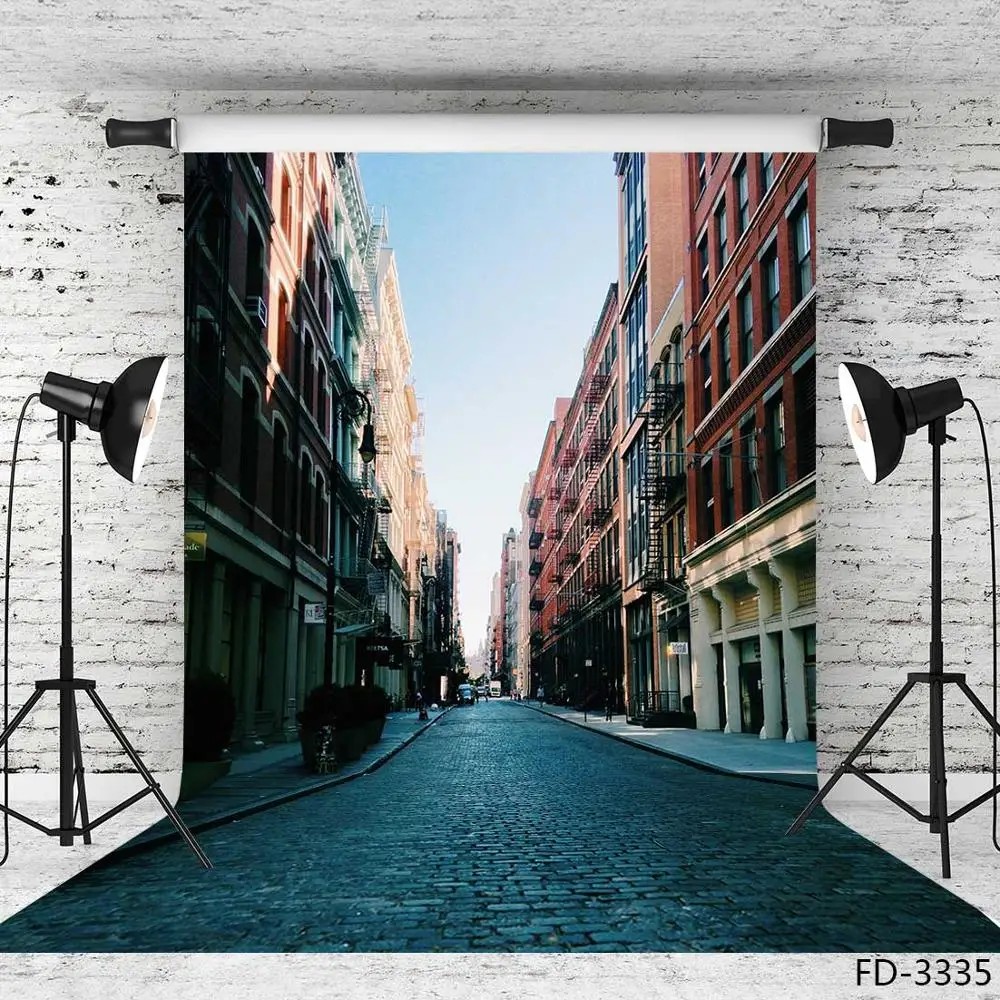 City Vintage Street Brick Path House Road Backdrops Baby Children ...