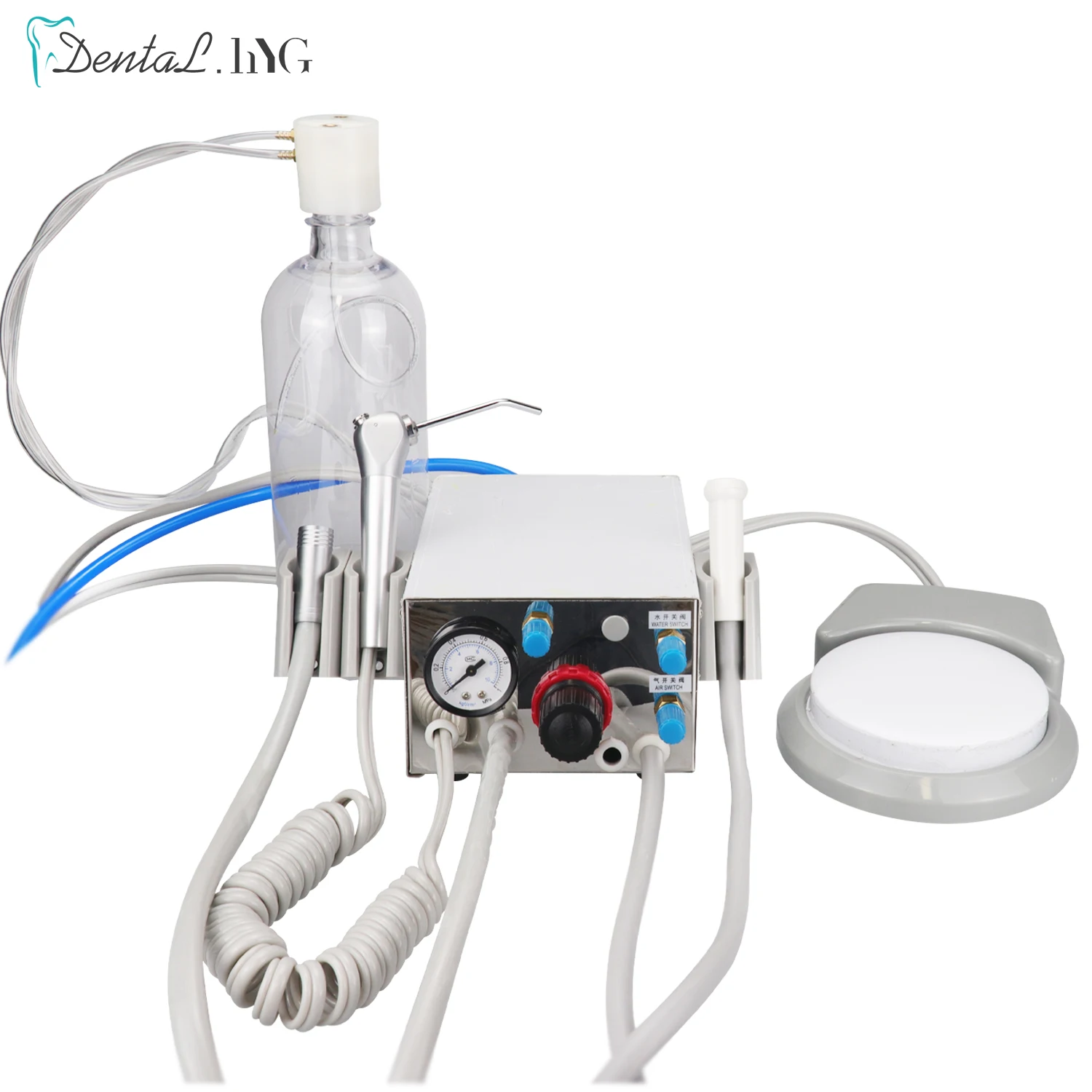 Portable Dental Unit Air Turbine Control With 3 Way Syringe Handpiece ...