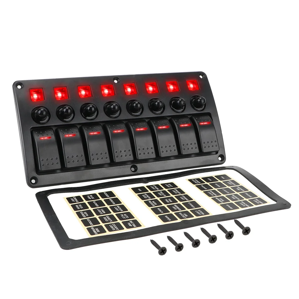 12-24V-Car-Vehicle-Truck-RV-SUVS-Marine-8-Gang-LED-Switch-Panel-Rocker ...