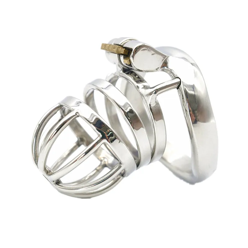 3 Ring Weld Metal Cock Cage Optional Penis Plug Stainless Steel ...