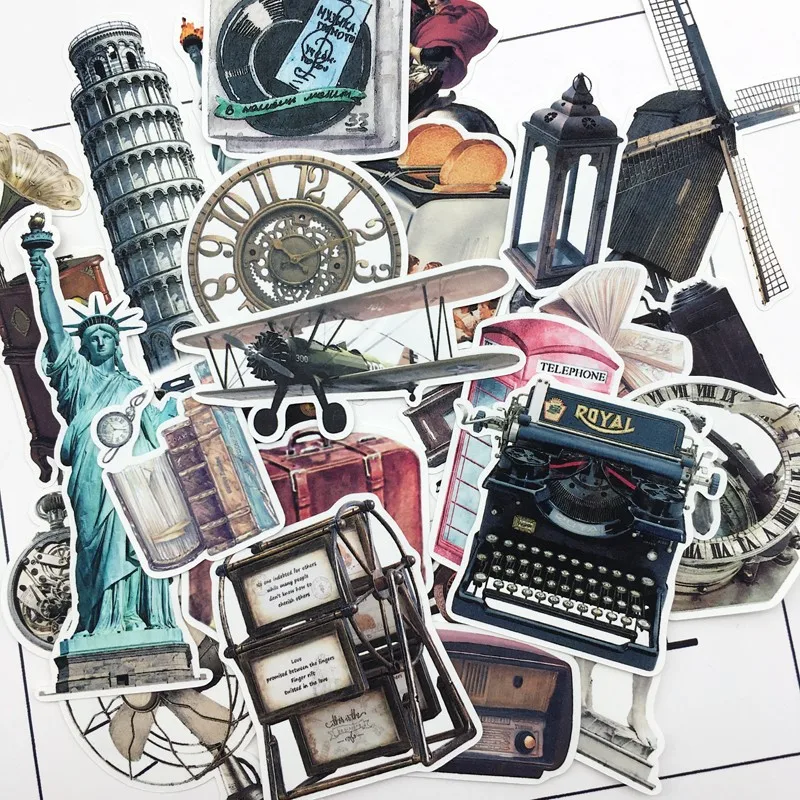 27pcs Hand Drawing Retro Old film sticker Diary Notebook Planner ...