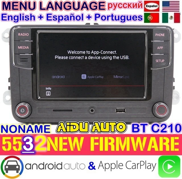 CarPlay-Android-Auto-RCD330-RCD340-Plus-Noname-Radio-187B-C210-For-VW ...