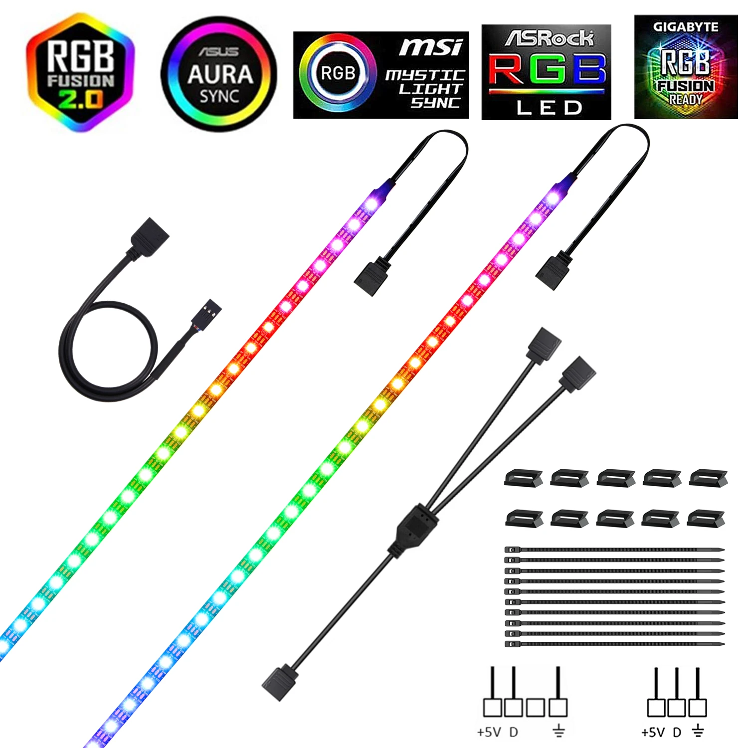 Addressable WS2812b LED Strip for PC, for ASUS Aura SYNC,MSI Mystic ...