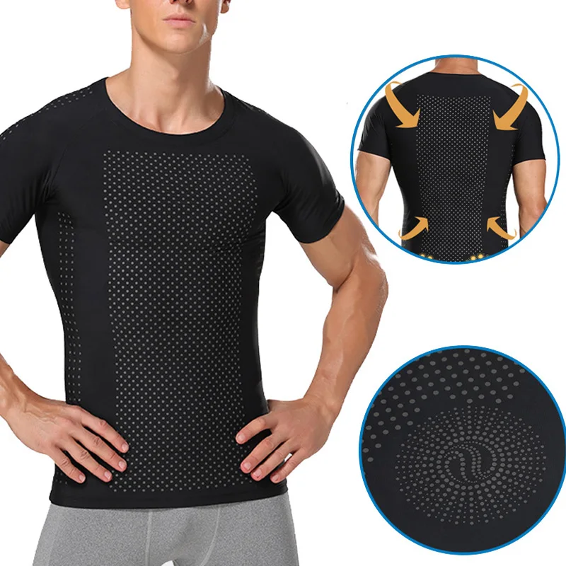 Bustier-corset,T-shirt de compression à col en V pour homme,vêtement ...