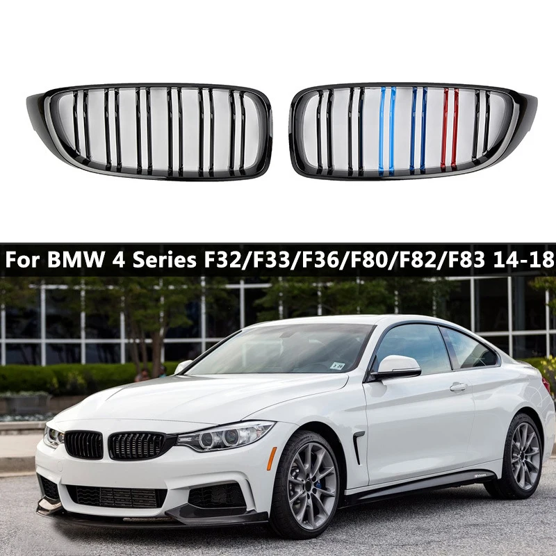 A Pair Front Kidney Sport Grille Racing Grill Double Slat For Bmw F32 ...