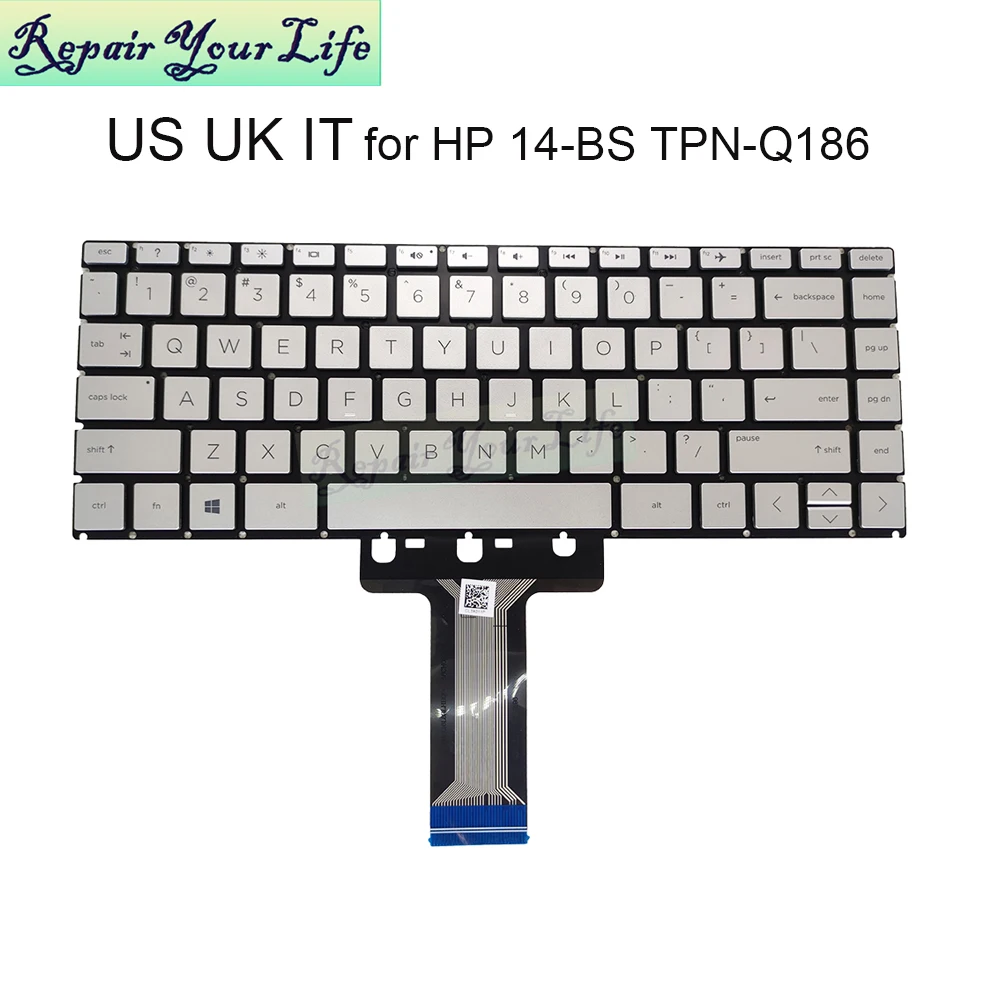 Uk Us It English Keyboard Notebook Pc For Hp Pavilion 14-bs 14-ba 14-cc ...