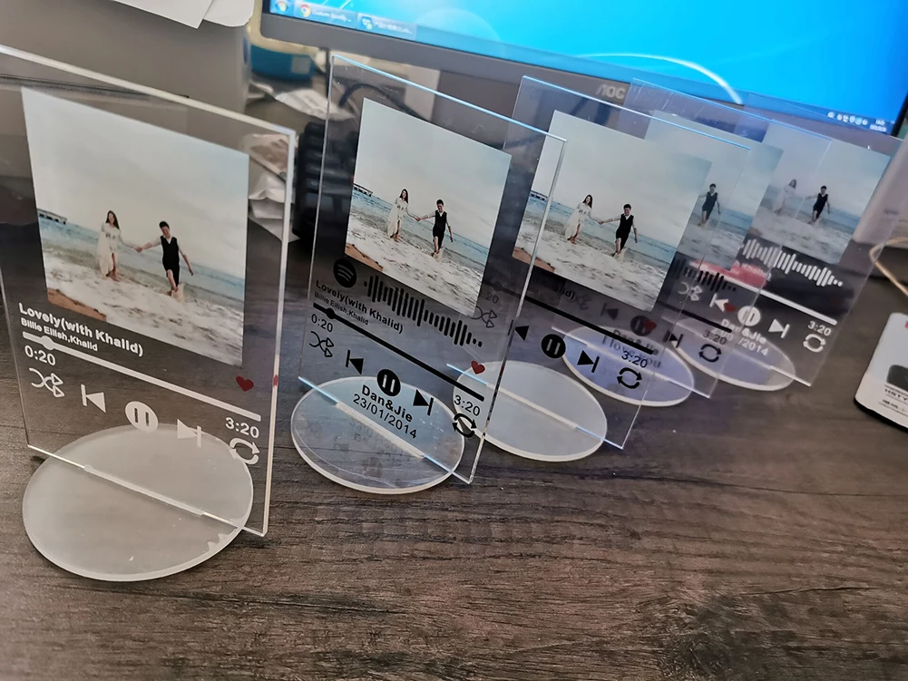 Custom Acrylic Spotify Code Music Board with Stand Base - Hamfai