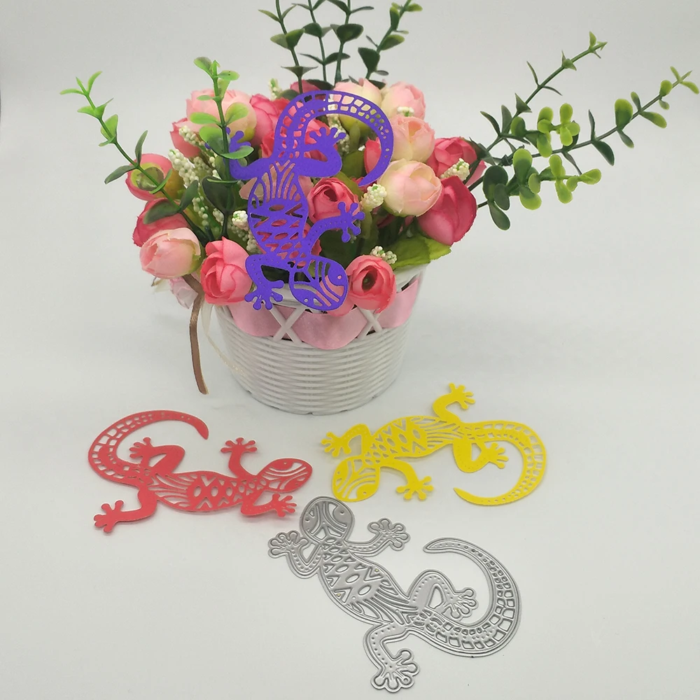 New-hollowed-out-pattern-gecko-metal-cutting-mold-scrapbook-decoration ...