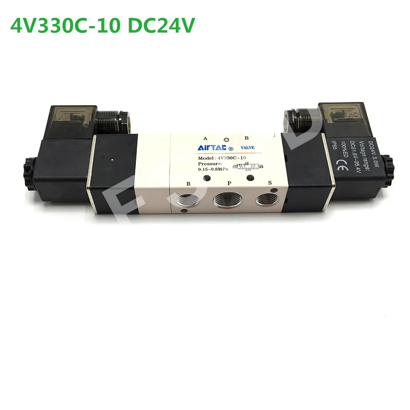 4V330C 10 DC24V 4V330C 10 AC220V FSQD SMC Solenoidวาล์วคู่Solenoid 5/3 ...