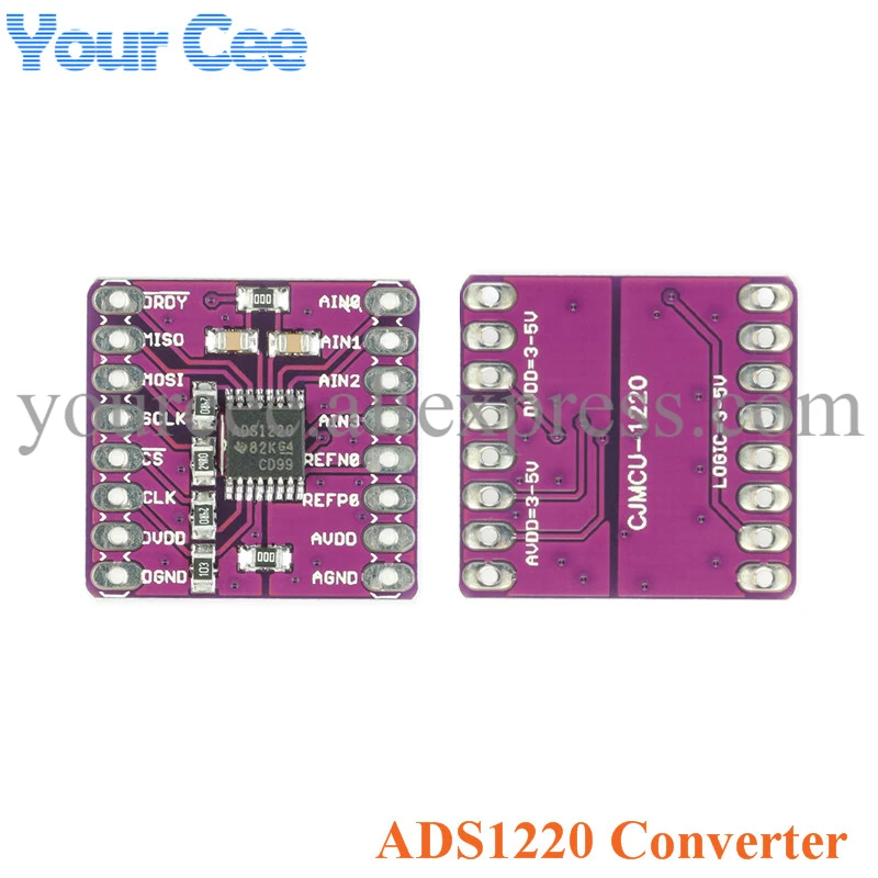 Adc 24 Bit A D Conversor Placa Módulo I2c Baixa Potência 24 Bit ...