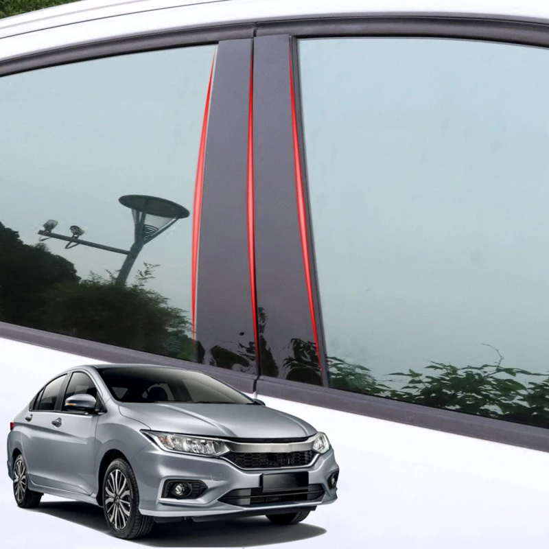 For-Honda-City-2015-2019-6pcs-Car-Styling-PVC-Car-Window-Pillar-Trim ...