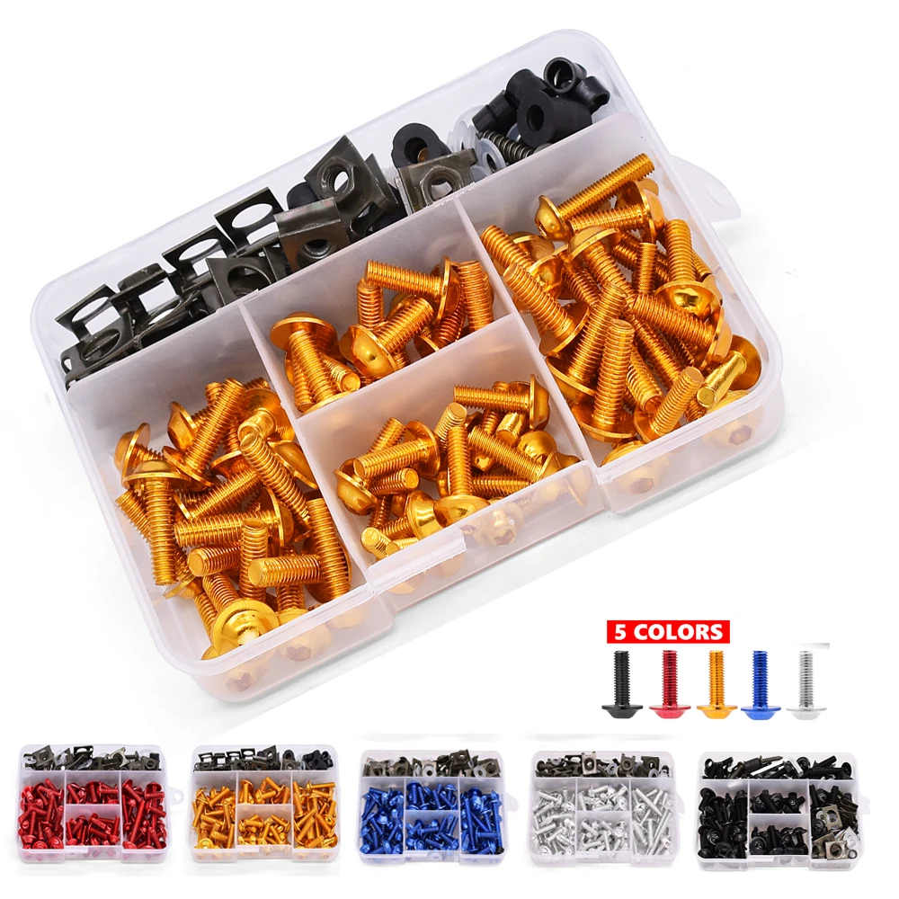 175PCS Motorcycle Fairing Bolts Screw Aluminum Bodywork Screws Nut Kit ...