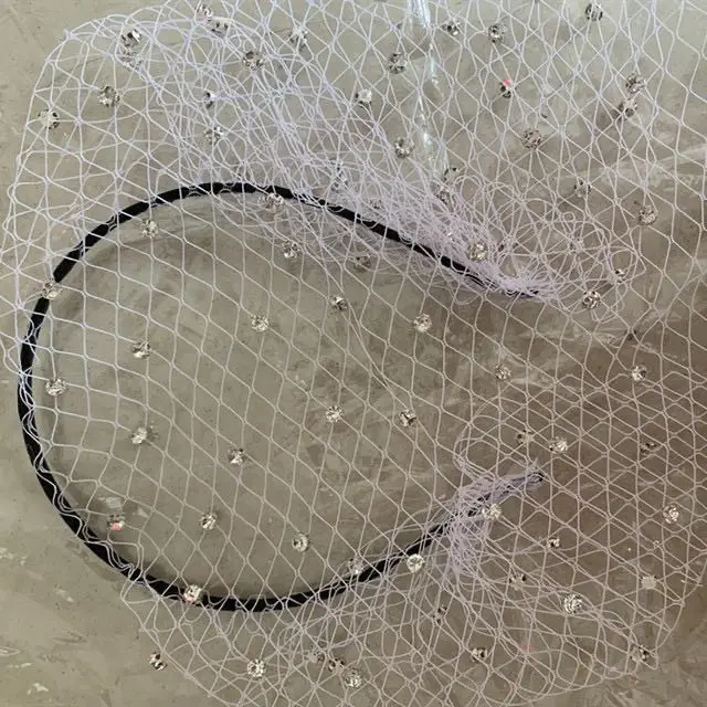 Handmade Wedding Pearl Mesh Hair Hoop Headband Cove Face Hair Jewelry ...