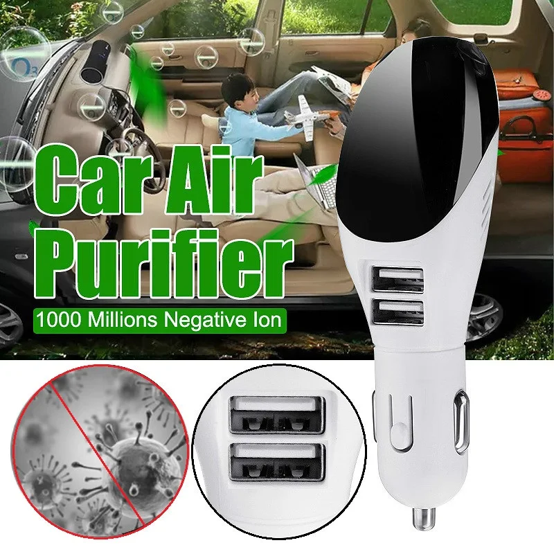 Car Air Purifier 12V 24V Negative Ions Air Cleaner Ionizer Air ...