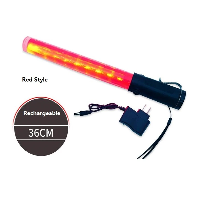 36cm Length Outdoor Rechargeable Traffic Baton Fire Control Fluorescent ...