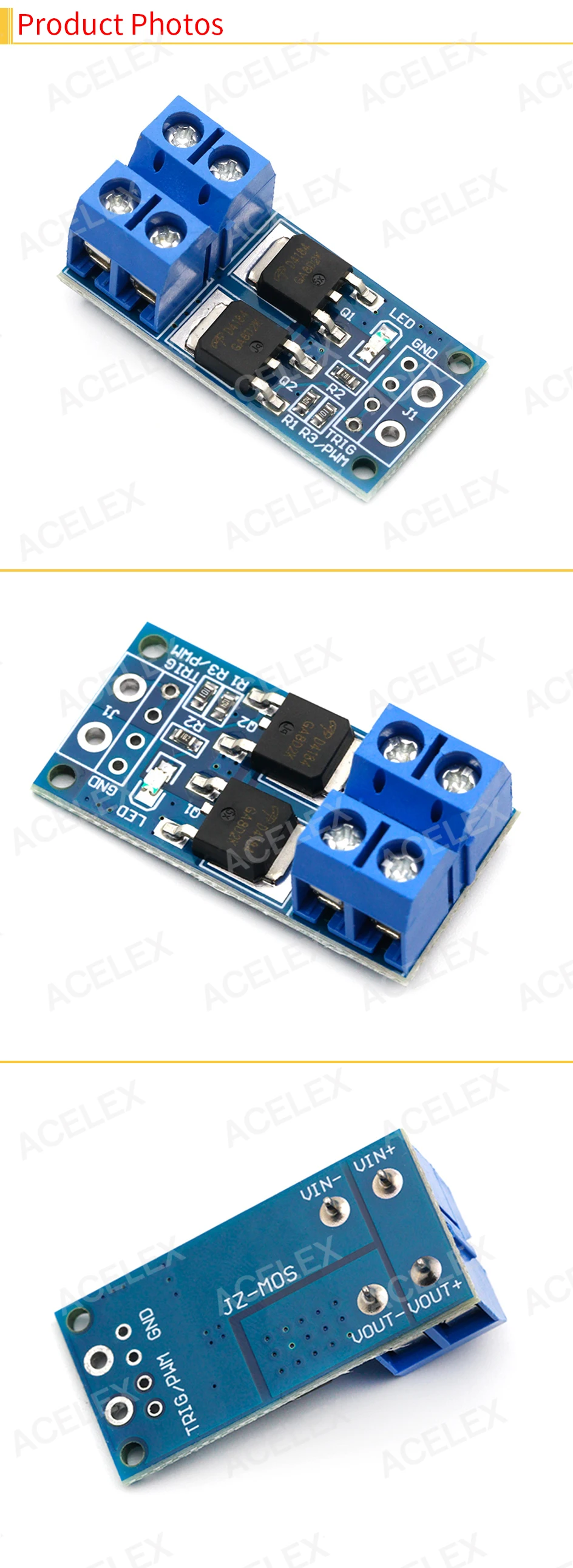 12 V MOSFET 3.3-20V Dual MOSFET Driver Module - 15A 400W PCB Board For ...