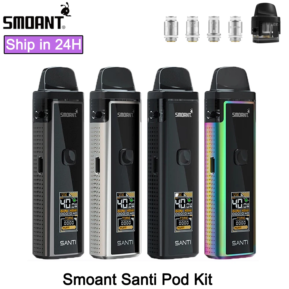 Original-Smoant-Santi-Pod-Kit-1100mAh-Built-in-Battery-3-5ml-Pod ...
