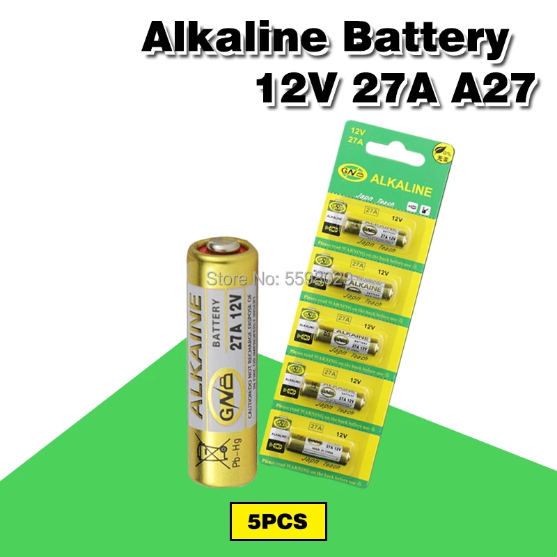 5pcs 12V 27A Alkaline Battery G27A MN27 MS27 GP27A A27 L828 V27GA ...