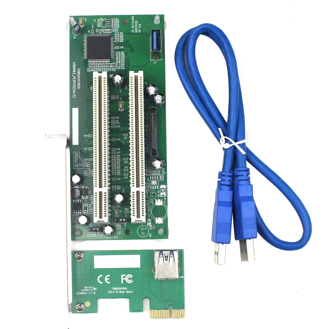 PCI-Express-to-Dual-PCI-Adapter-X16-PCIe-Slot-Expansion-Card-USB-3-0 ...