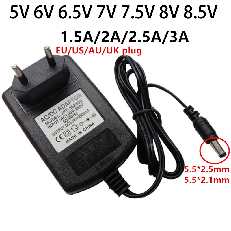 5v 6v 6.5v 7v 7.5v 8v 8.5v Universal Power Adapter 110v 220v Ac/dc 6 6. ...