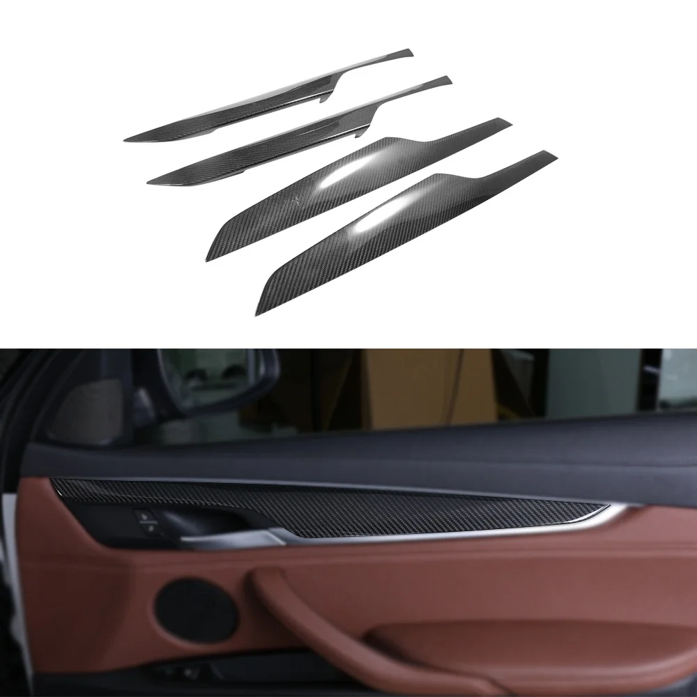 4pcs Inner Door Trims Panel Cover Real Dry Carbon Fiber Interior ...
