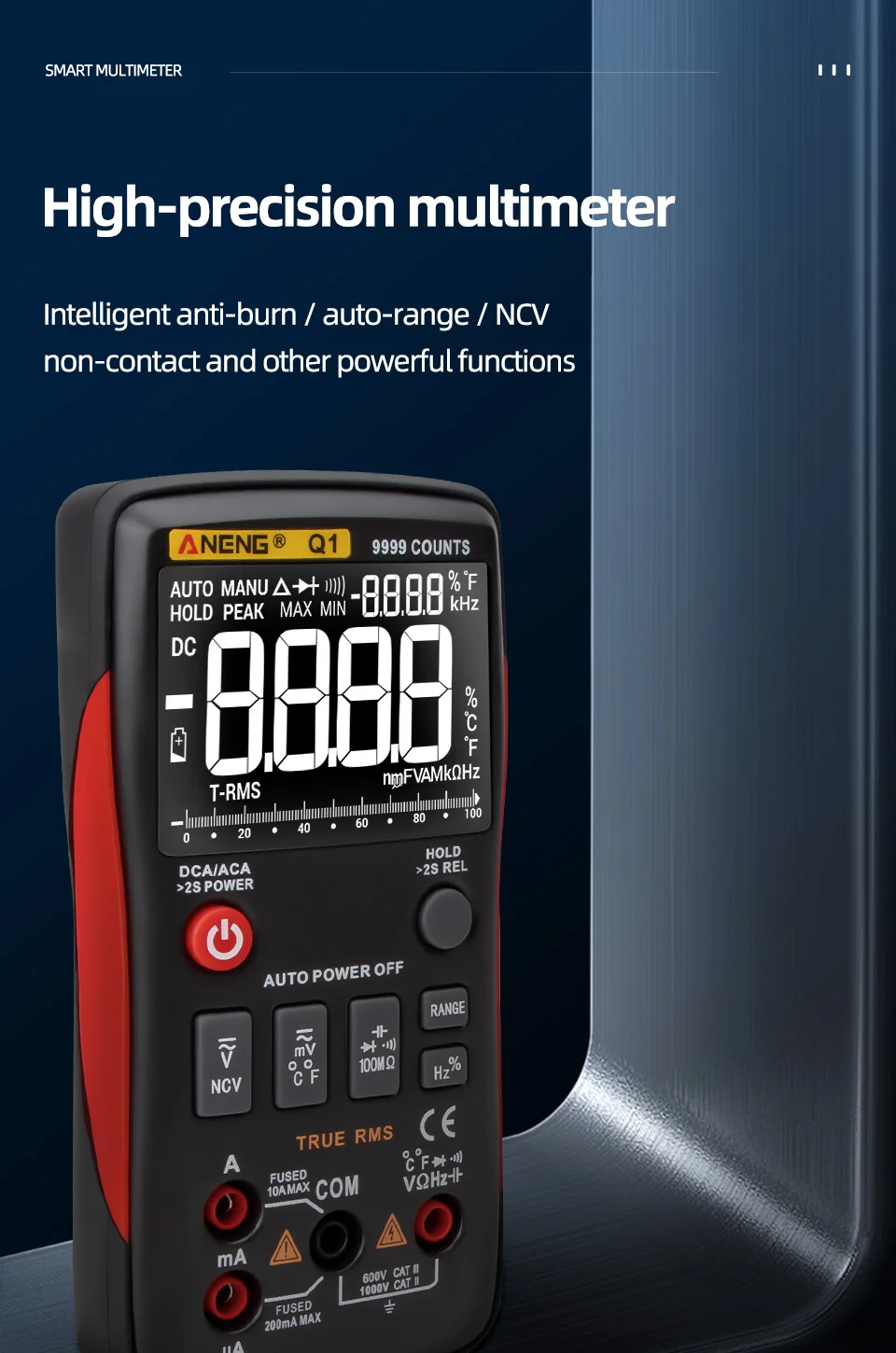 ANENG Q1 True RMS multímetro Digital multimetro digital profissional ...