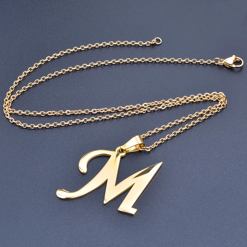 Gold Color Alphabet Necklaces For Women Jewelry Chain On Neck 26 ...