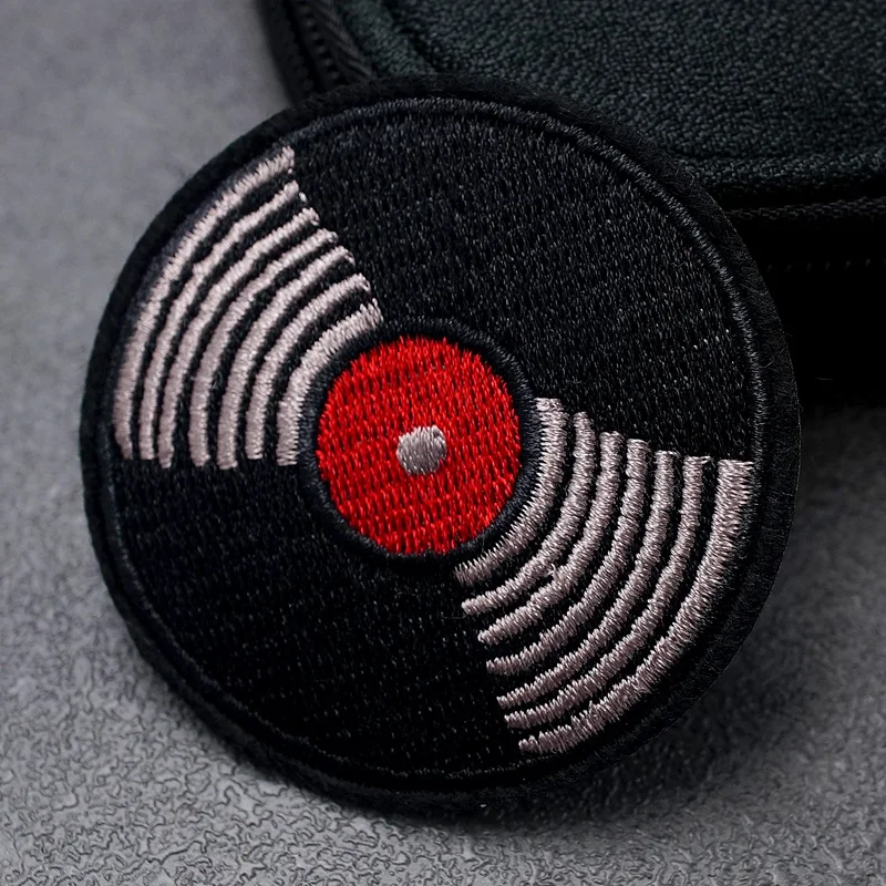 Turntable-Patches-Size-6-0x6-0cm-Iron-On-Cloth-Embroidered-Applique-Sewing-Clothes-Apparel ...