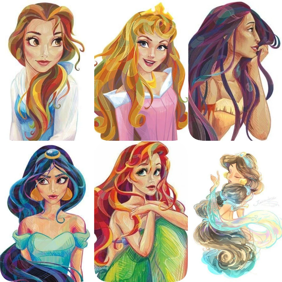 Drawings Of Disney Princesses Hair