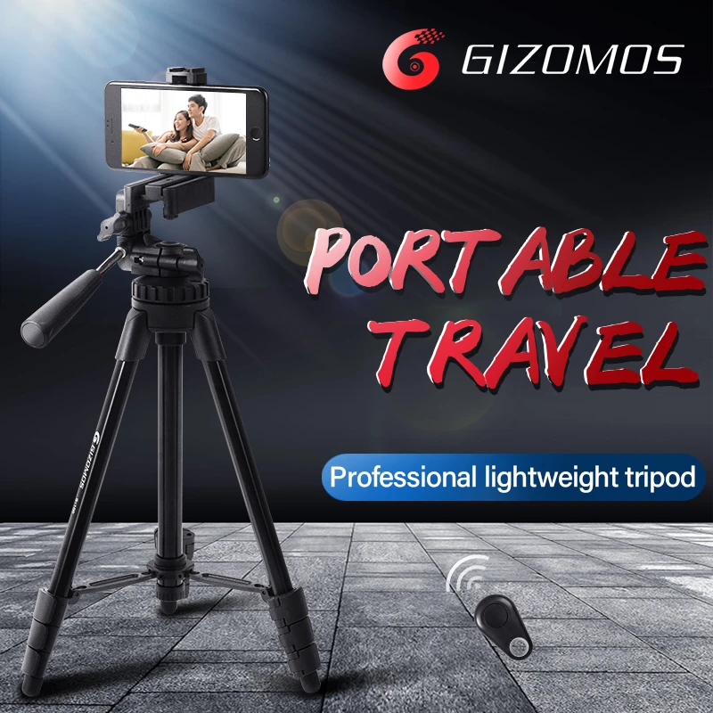 GIZOMOS GMG100 51.2 Professional Aluminum Camera Tripod with Bluetooth ...