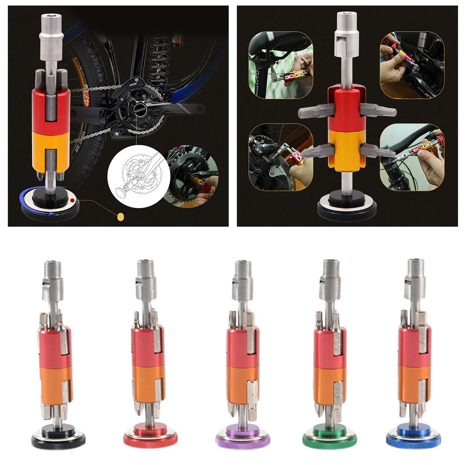 Bike Multi Repair Tool Mountain Road Bicycle Hidden Tools Sets Ridding ...