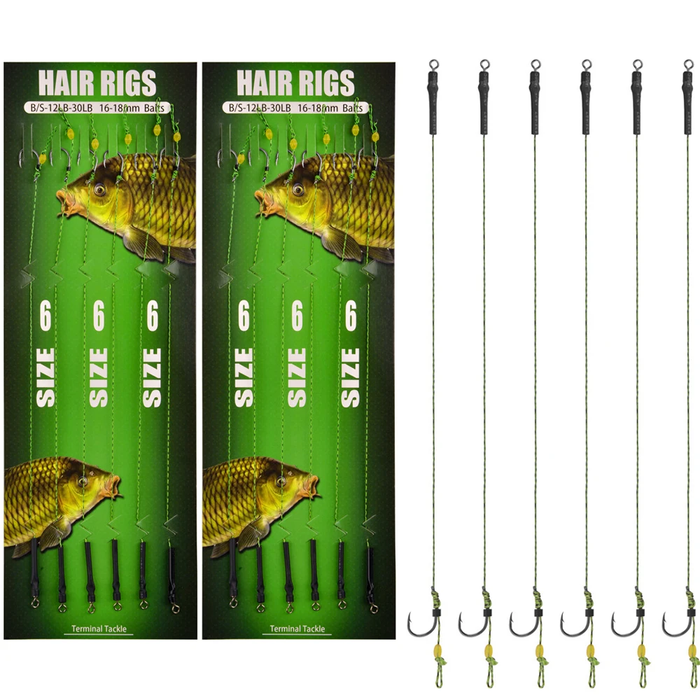 12Pcs-Pre-Tied-Carp-Fishing-Hair-Rigs-Ready-Made-Boilies-Bait-Carp ...