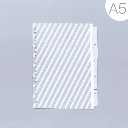 5 Sheets/pack A5/B5 Binder Index Dividers Creative Classification Card ...