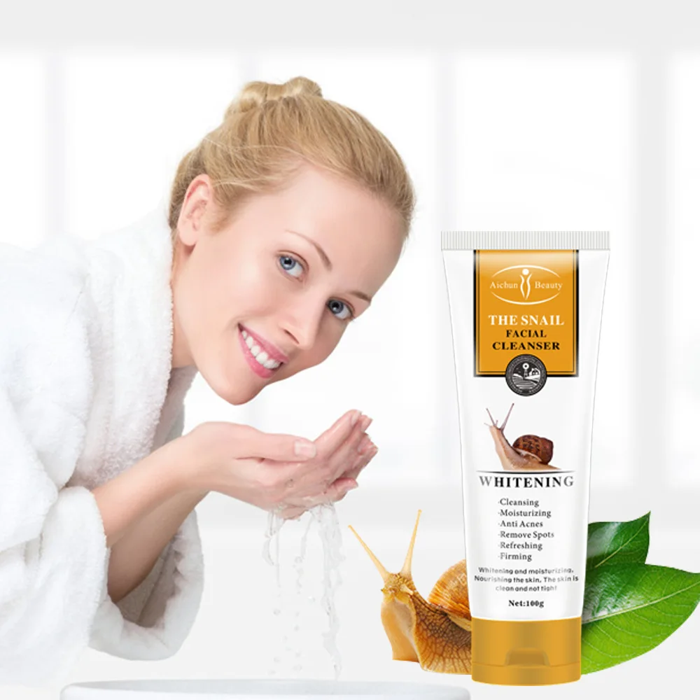 Snail Extract Facial Cleanser Acne Oil Control Deep Cleansing Shrinking ...