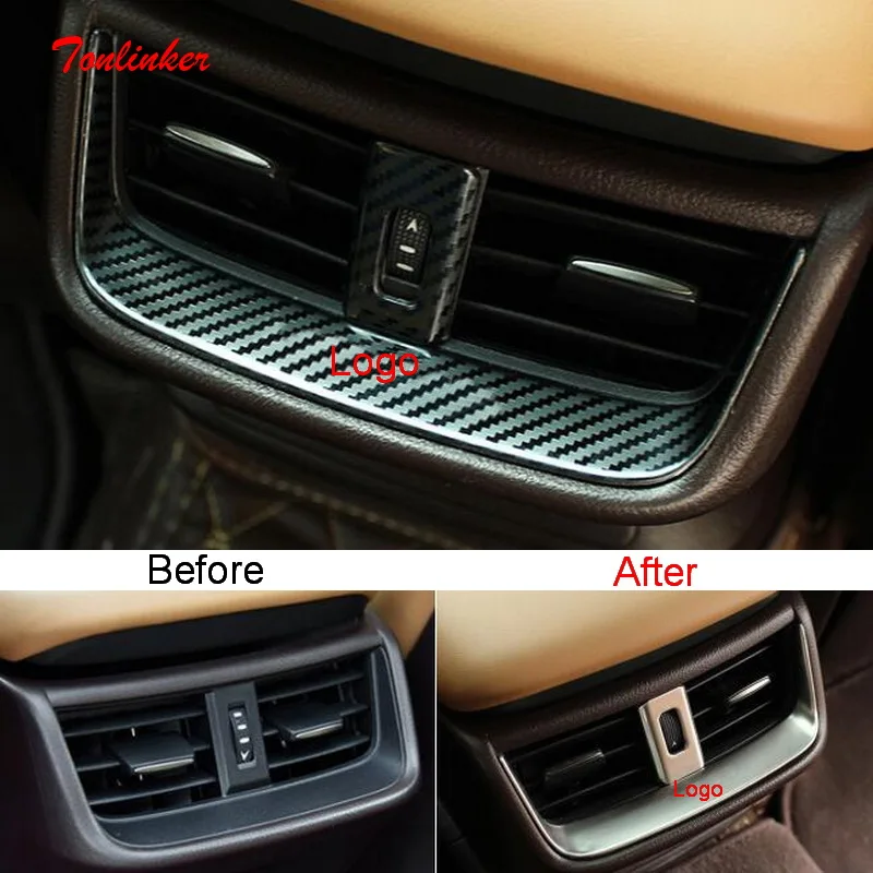 Tonlinker Interior Car Armrest Back Vent Cover Stickers For Lexus Es200 ...