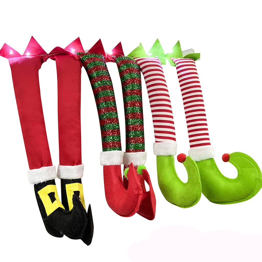 Christmas Santa Elf Legs Plush Stuffed Feet With Shoes Christmas Tree ...