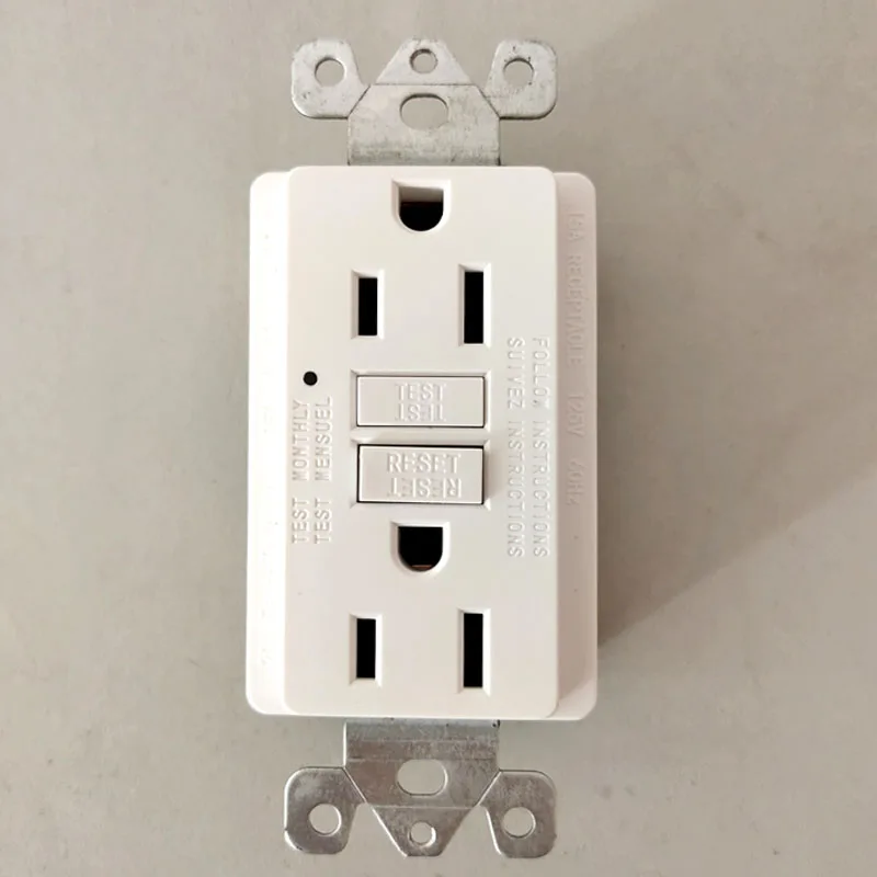 접지 오류 회로 차단기 리셉터클 15a125v 미국 누설 방지 소켓 2 개 미국 벽 소켓 전기소켓 Aliexpress