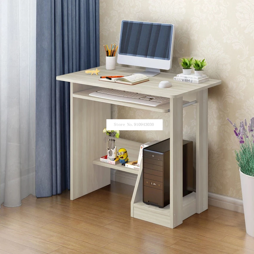 Modern-Wood-Desktop-Computer-Desk-With-Keyboard-Tray-PC-Laptop-Desk-For ...