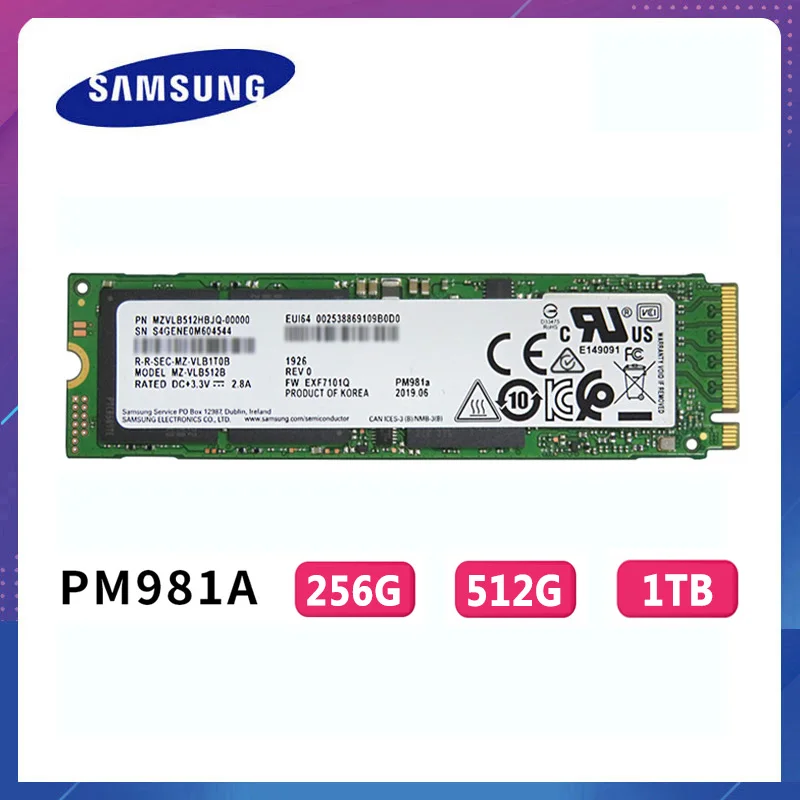 Samsung Ssd M.2 Pm981a Nvme Pcie 3.0 X4 256gb 512gb Internal Solid State Drives M2 Nvme 1.3 ...